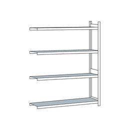 Schulte Weitspannregal, mit Stahlboden, Höhe 2500 mm, Spannweite 2000 mm, Anbauregal, Tiefe 500 mm