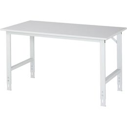 Rau Arbeitstisch, höhenverstellbar, Gestell 60 x 30 mm, melaminharzbeschichte Platte, BxT 1500 x 800 mm, lichtgRau