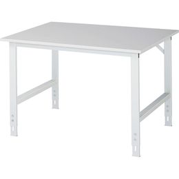 Rau Arbeitstisch, höhenverstellbar, Gestell 60 x 30 mm, melaminharzbeschichte Platte, BxT 1250 x 1000 mm, lichtgRau