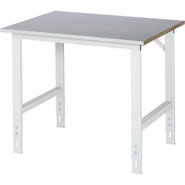 Rau Arbeitstisch, höhenverstellbar, Gestell 60 x 30 mm, Stahlblechplatte, BxT 1000 x 800 mm, lichtgRau