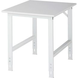 Rau Arbeitstisch, höhenverstellbar, Gestell 60 x 30 mm, melaminharzbeschichte Platte, BxT 750 x 1000 mm, lichtgRau