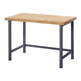 eurokraft pro Höhenverstellbare Werkbank, Gestellbauweise, ohne Unterbau, Breite 1500 mm, Gestell anthrazit-metallic