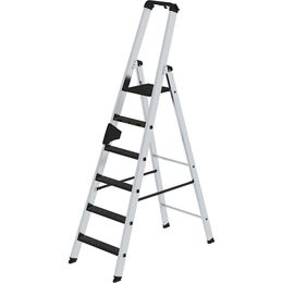 MUNK Stufen-Stehleiter CLIP-STEP, einseitig begehbar, rutschhemmend R13, belastbar, 6 Stufen