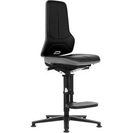 bimos NEON Arbeitsdrehstuhl, Gleiter, Aufstiegshilfe, Permanentkontakt, Kunstleder, Flexband grau