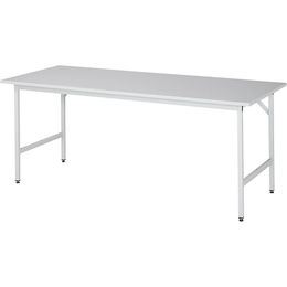 Rau Arbeitstisch, höhenverstellbar, Gestell 30 x 30 mm, melaminharzbeschichtete Platte, BxT 2000 x 800 mm, lichtgRau