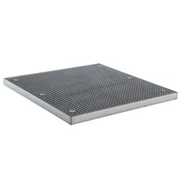 eurokraft pro Niedrige Stahl-Flachwanne, Breite 1350 mm, Länge 1350 mm, Volumen 82 l