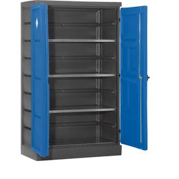 eurokraft pro Umweltschrank aus PE, 2-türig, Fachböden verzinkt