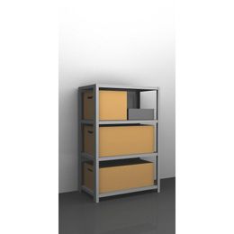 eurokraft pro Schwerlast-Schraubregal, verzinkt, Regalhöhe 1500 mm, Grundregal, Breite x Tiefe 1000 x 800 mm