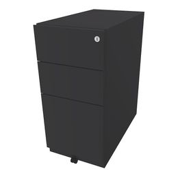 Bisley Rollcontainer Note™, mit 2 Universalschubladen, 1 Hängeregistratur, HxBxT 645 x 300 x 565 mm, anthrazitgrau