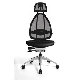 Topstar Design-Bürostuhl, mit Kopfstütze und Netzrücken, Rückenlehnenhöhe gesamt 830 mm, schwarz