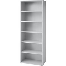 eurokraft pro Büroregal, 5 Fachböden, HxBxT 2156 x 800 x 400 mm, lichtgrau