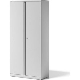 Bisley Flügeltürenschrank ESSENTIALS, 4 Fachböden, 5 Ordnerhöhen, verkehrsweiß