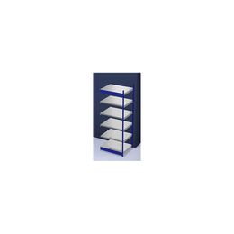 hofe Stabil-Steckregal, einseitig, Regalhöhe 2500 mm, blau/verzinkt, Bodenbreite 1025 mm, Anbauregal, Breite x Tiefe 1025 x 800 mm