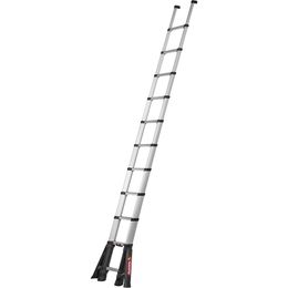 Telesteps Teleskop-Anlegeleiter PRIME LINE, mit klappbaren Stabilisatoren, 80 mm Stufentiefe, 11 Stufen