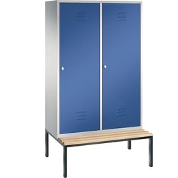 CLASSIC Garderobenschrank mit untergebauter Sitzbank, Tür über 2 Abteile C+P