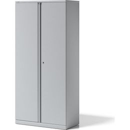 Bisley Flügeltürenschrank ESSENTIALS, 4 Fachböden, 5 Ordnerhöhen, lichtgrau