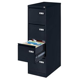 Bisley H&auml;ngeregistraturschrank LIGHT, 1-bahnig, 4 Sch&uuml;be, DIN A4 quer, tiefschwarz, ab 2 Stk