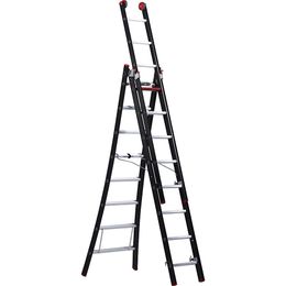 Altrex Mehrzweckleiter NEVADA, 3-teilig, schwarz, 3 x 8 Sprossen