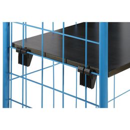 eurokraft pro Etagenboden, aus MDF, schwarz, mit 4 Auflagehaken, 780 x 460 mm