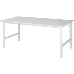 Rau Arbeitstisch, höhenverstellbar, Gestell 60 x 30 mm, melaminharzbeschichte Platte, BxT 2000 x 1000 mm, lichtgRau