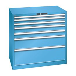 LISTA Schubladenschrank, 7 Schubladen, BxTxH 1023 x 725 x 1000 mm, lichtblau