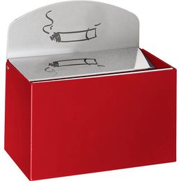 Var Wandascher mit Hinweisschild, HxBxT 87 x 140 x 98 mm, Stahlblech, feuerrot