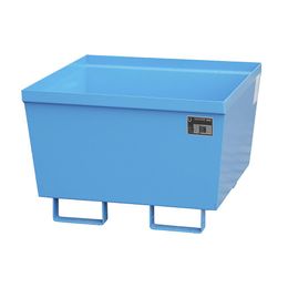 eurokraft pro Stahl-Auffangwanne mit Randprofilierung, LxBxH 800 x 800 x 545 mm, ohne Rost, blau RAL 5012