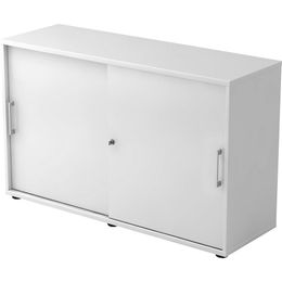 eurokraft pro Schiebetürenschrank, Höhe 748 mm, 1 Fachboden, weiß
