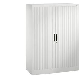 C+P Rollladenschrank mit Horizontal-Jalousie, HxBxT 1345 x 1000 x 420 mm, 3 Fachböden, 3,5 Ordnerhöhen, verkehrsweiß