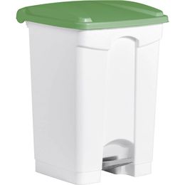 Helit Tretabfallbehälter, Volumen 45 l, BxHxT 410 x 605 x 400 mm, weiß, Deckel grün