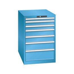 LISTA Schubladenschrank, 7 Schubladen, BxTxH 564 x 724 x 850 mm, lichtblau