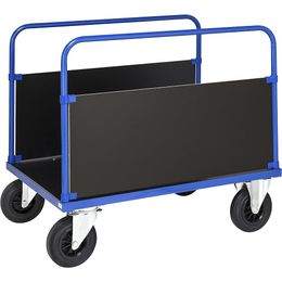 Kongamek Plattformwagen KM33, 2 Seitenwände, LxB 1000 x 700 mm, 2 Lenk- und 2 Bockrollen, ab 2 Stk