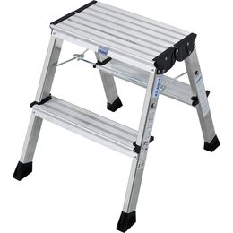 Krause Alu-Klapptritt, mit Rollen, 2 x 2 Stufen, alusilber, ab 5 Stk