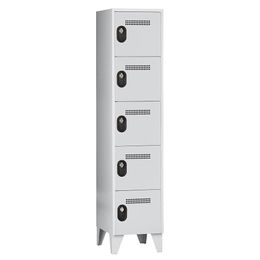 Wolf 5er-Schließfachschrank Köln, 1 Abteil, lichtgrau, 400 mm