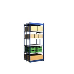 hofe Stabil-Steckregal, doppelseitig, Regalhöhe 2500 mm, blau/verzinkt, Bodenbreite 1025 mm, Grundregal, Breite x Tiefe 1025 x 400 mm