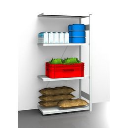 eurokraft pro Hygiene-Steckregal, Regalhöhe 2000 mm, 4 Fachböden, BxT 975 x 585 mm, Anbauregal