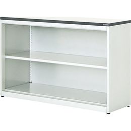 Mauser Kombi-Regal, HxBxT 830 x 1200 x 432 mm, Kunststoffplatte, 1 Fachboden, reinweiß / weiß