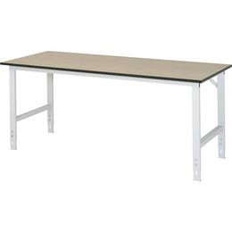 Rau Arbeitstisch, höhenverstellbar, Gestell 60 x 30 mm, MDF-Platte, BxT 2000 x 800 mm, lichtgRau