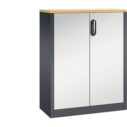 C+P ACURADO Akten-Sideboard, 3 Ordnerhöhen, HxBxT 1200 x 930 x 400 mm, schwarzgrau / lichtgrau