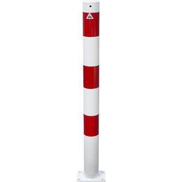 Schake Absperrpfosten, Ø 76 mm, weiß / rot, zum Aufdübeln, ohne Öse