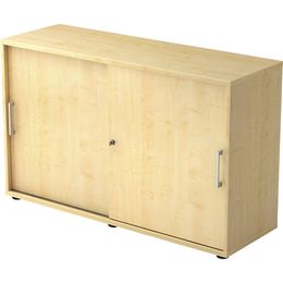 eurokraft pro Schiebetürenschrank, Höhe 748 mm, 1 Fachboden, Ahorn-Dekor