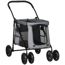 PawHut Hundewagen mit Kissen grau 102L x 62B x 105H cm