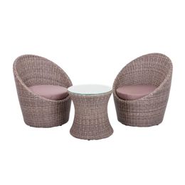 Garden Pleasure Club Set Sitzgruppe Garten Sessel Lounge Tisch Rattan Optik