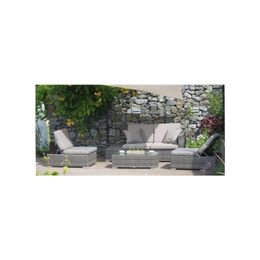 Garden Pleasure Garten Lounge Sitzgruppe Relax Sofa + Tisch + Sessel Terrasse Möbel Rattan Optik