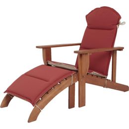Garden Pleasure Holz Adirondack Chair + Auflage Garten Sonnenliege Relax Liege Möbel Liegesessel