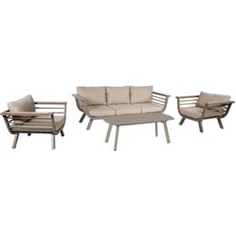 Garden Pleasure 4tlg Alu Sitzgarnitur Sitzgruppe Garten Lounge Set Gartenmöbel Massiv Tisch Sofa