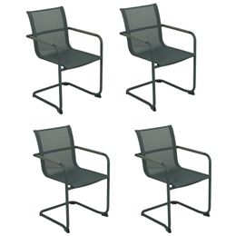 Garden Pleasure 4x Freischwinger Stuhl Stühle Sessel Set Gartensessel Garten Balkon Terrasse