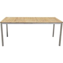 Garden Pleasure Teak Garten Tisch 180cm Gartentisch Holztisch Holz Edelstahl massiv Terrasse