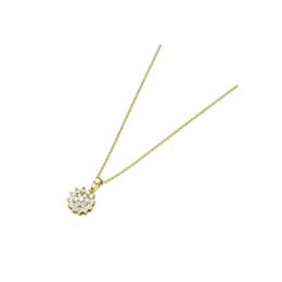 Luigi Merano Goldkette Blüte mit Brillanten, Gold 585, weiß