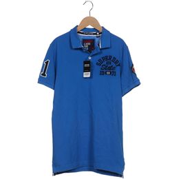 Superdry Herren Poloshirt, blau, Gr. 48